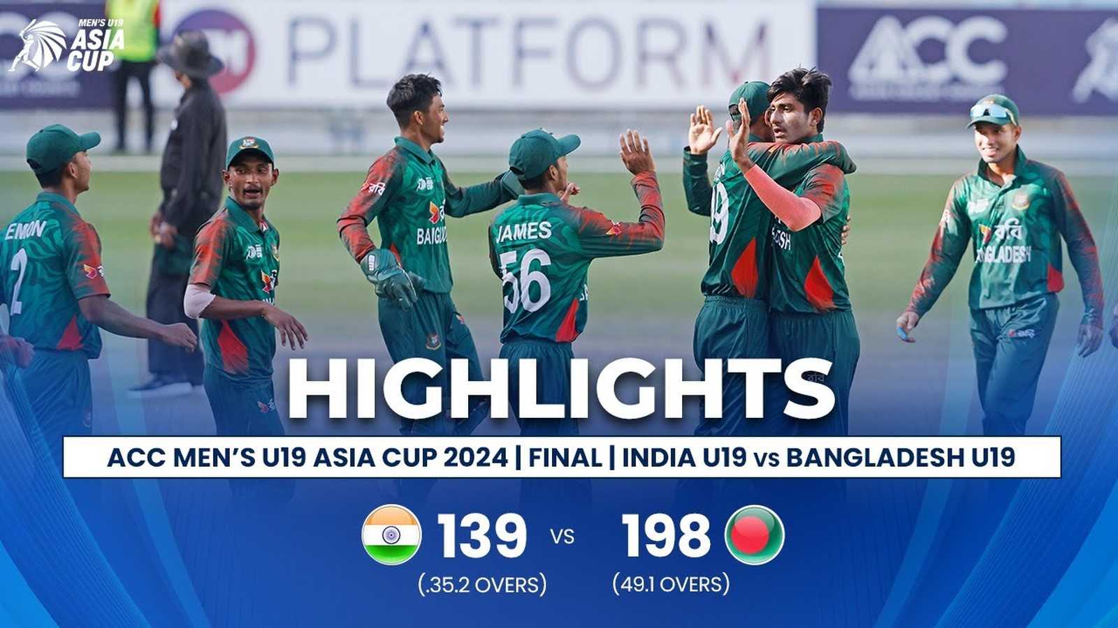 India U-19 Secures Thrilling Victory Over Bangladesh in ICC U19 Cricket ...